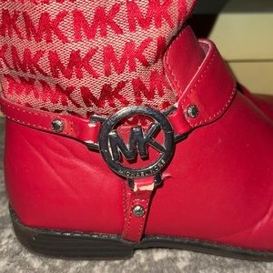MICHAEL Michael Kors | Shoes | Michael Kors Red Emma Rider 2 Logo Boot ...